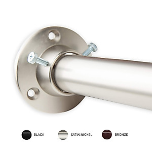 Rod Desyne C-1943-DP100-285 1" Adjustable Closet Rod with Socket Set, 28-48", Satin Nickel