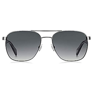 Fossil Men's FOS 2081/S Pilot Sunglasses, Matte Ruthenium, 57mm, 17mm