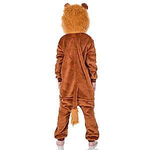 yolsun Kids Lion Animal Halloween Costume, Deluxe Kids Onesie Dress up for Boys&Girls
