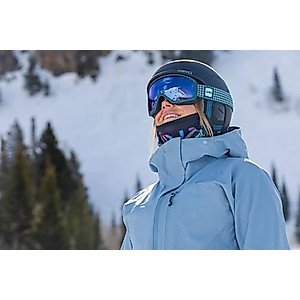 Giro Millie Asian Fit Ski Goggles - Snowboard Goggles for Women & Youth - Ano Harbor Blue Cloud Dust Strap with Vivid Royal Lens