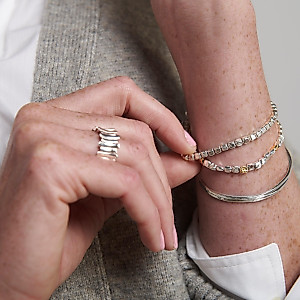 Silpada 'Cubic Bliss' Bead Bracelet in Sterling Silver, 7"