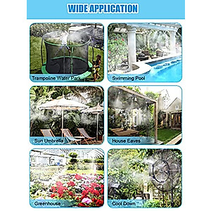 Tesmotor Misting System for Outside Patio, 59FT Misting Line + 21 Brass Nozzle Outdoor Misters for Cooling, Misting System for Patio Garden Lawn Pool Umbrella Trampoline