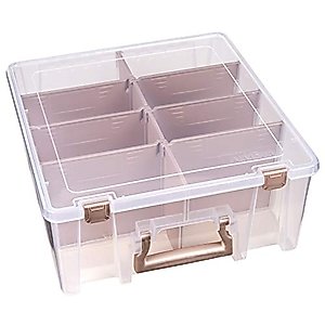 ArtBin Super Satchel Compartment Box - Stackable Durable Art Storage with 8 Removable Compartments, Smart Closure, and Portable Design for Craft Supplies, Threads, Ribbons, Paint Tubes
