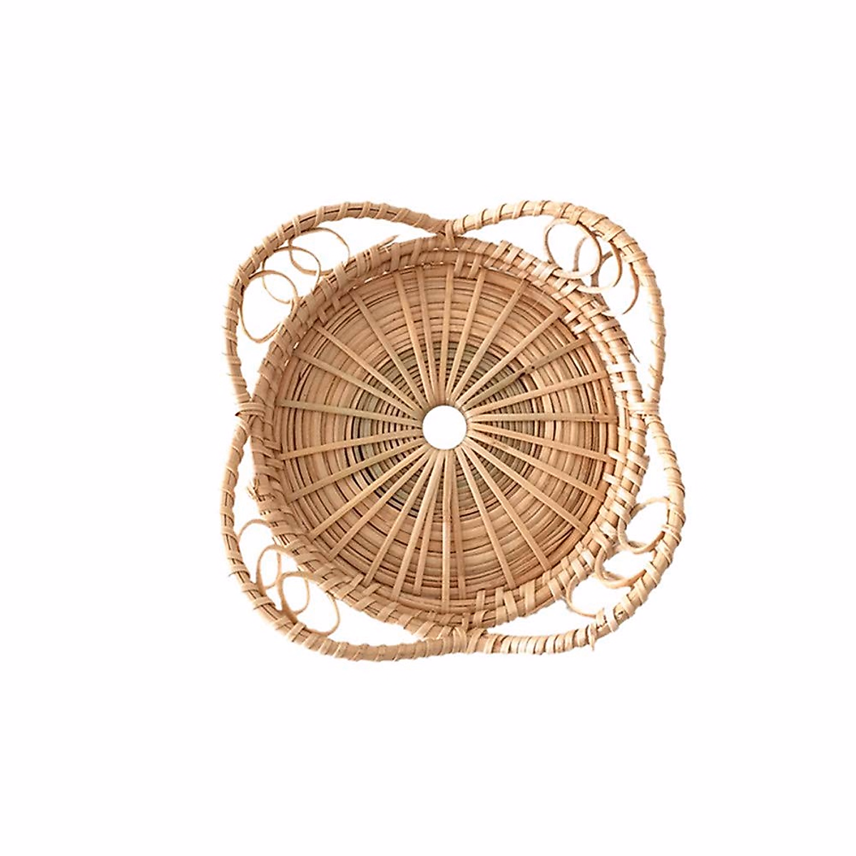 Ochine Rattan Fruit Basket Natural Woven Cake Bread Serving Tray Food Baskets Wicker Tabletop Storage Home Decor Dinner Party Coffee Breakfast Service Basket