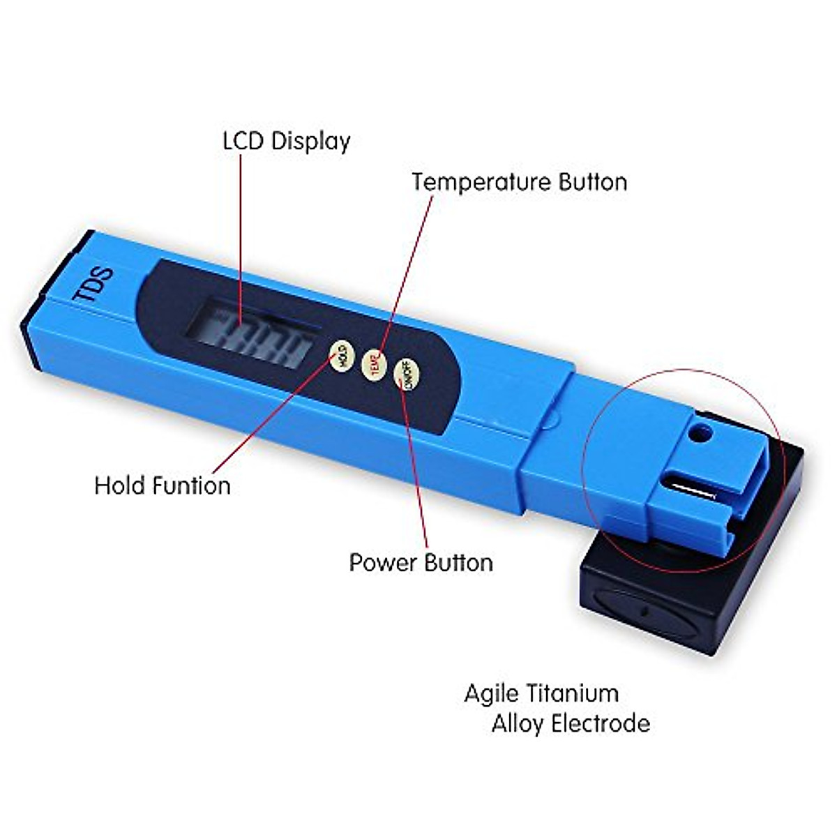 TDS Water Quality Tester,AMZSTAR Portable High Accuracy Handheld TDS Water Quality Digital Tester Meter with 0-9990 ppm Measurement Range,TDS Digital Measurement(Measured Water)