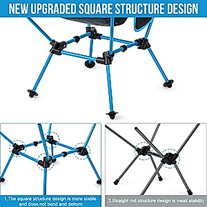 G4Free 2Pack Lightweight Portable High Back Camp Chair, Folding Chair Lawn Chair Heavy Duty 330lbs with Headrest & Pocket for Outdoor Camp Travel Beach Picnic Hiking