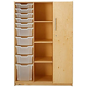 Whitney Brothers Teachers Wardrobe W/Trays & Locking Door, 18.5x40.5x58.75