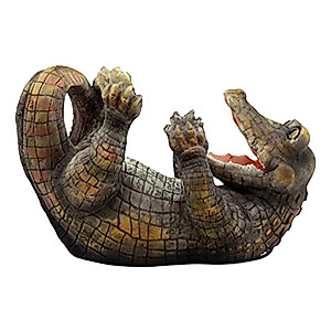 Ebros Gift Whimsical Comical Thirsty Alligator Crocodile Wine Holder Figurine 8.75" H Prehistoric Reptile Chompsy Gator Party Hosting Wine Rack Stand Decor