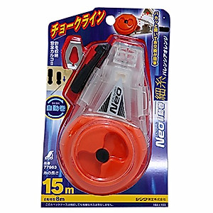 Shinwa Sokutei 77963 Neo Handy Chalk Line, Automatic Winding, Fine Thread, Valencia Orange