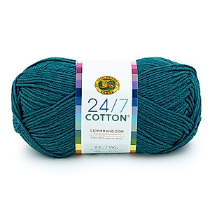 Lion Brand 24/7 Cotton Yarn Bundle (2 Skeins) - Dragonfly and Beets