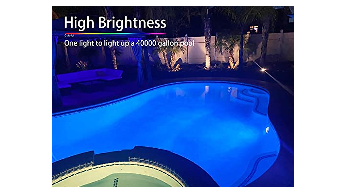 Pool Lights, 12V 40W RGB Color Changing Underwater LED Pool Light for ...