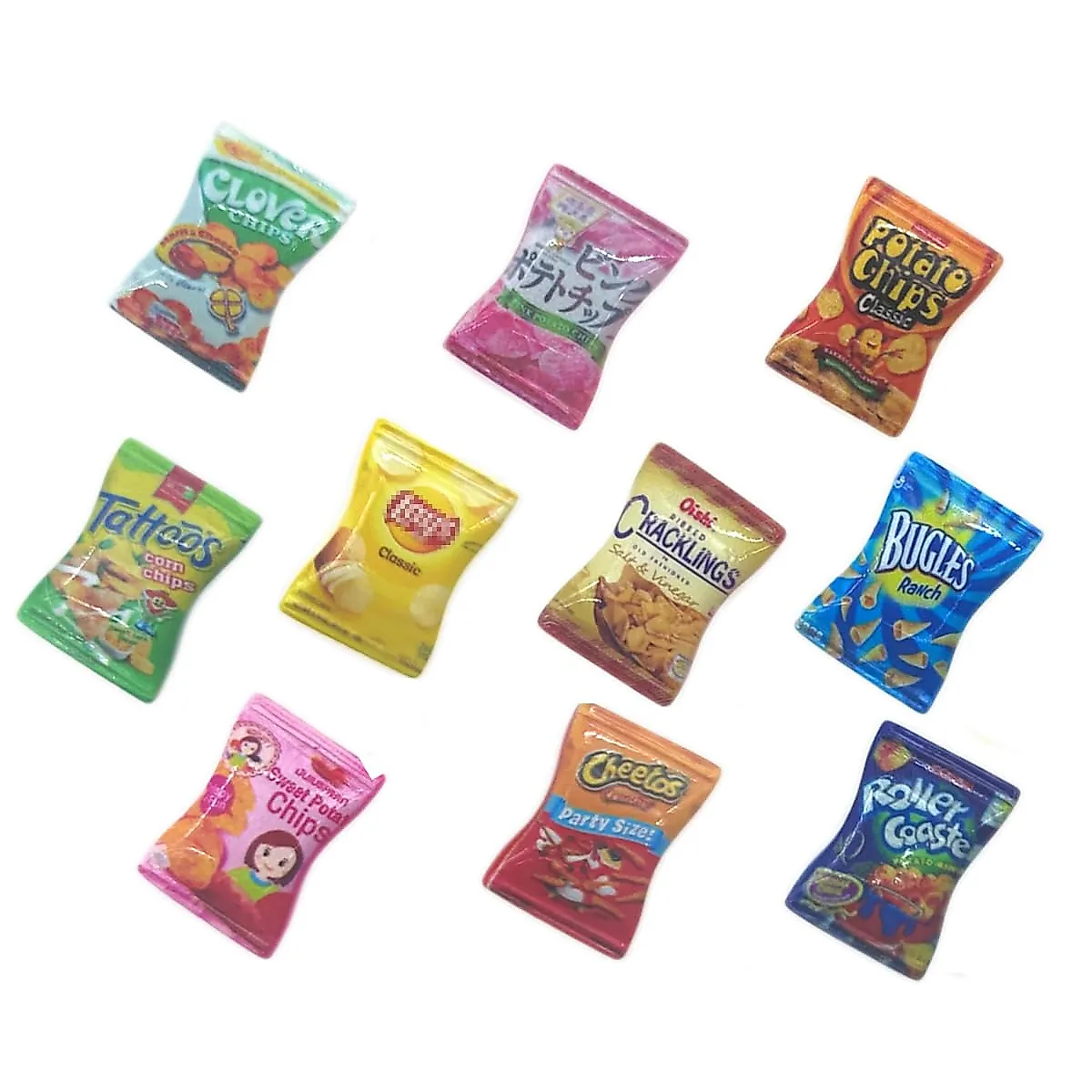 Nuanmu Miniature Drink Bottles Snacks Food Cake Dollhouse Decorations Pretend Play Kitchen Game Party Toys (Snack 10pcs)