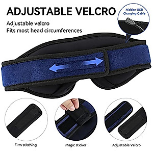 3-in-1 Sleep Headphones Sleep Mask & White Noise Machine for Sleeping,CUPAN 3D Wireless Music Sleeping Headphones with Timer,for Insomnia Travel Meditation,Cool Gadgets for Women Man(Blue)