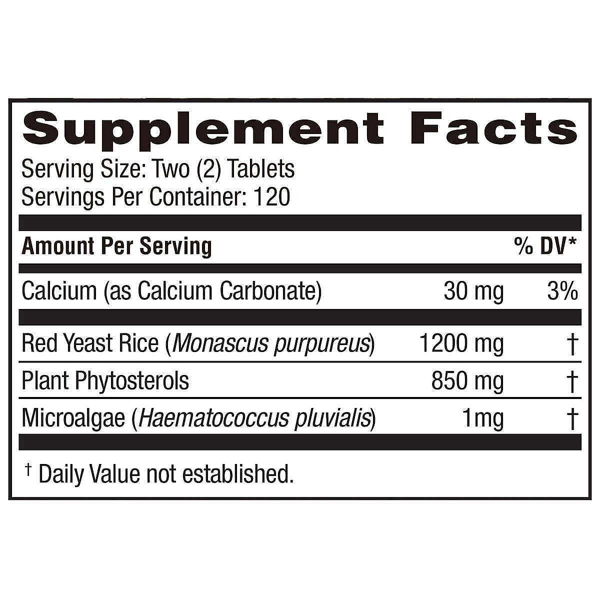 Weider Red Yeast Rice Plus 2-Pack with Phytosterols 1200 mg per 2 Tablets (240 Tablets X 2)