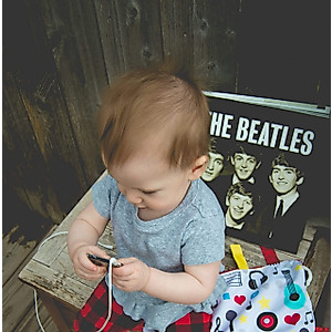 Baby Jack & Co 8x8” Music Lovey Tag Toys for Babies - Baby Crinkle Toys - Crinkle Toys for Baby - Soft & Safe - Learn Shapes & Colors - Ideal Baby Toy - BPA Free w/Stroller Clip