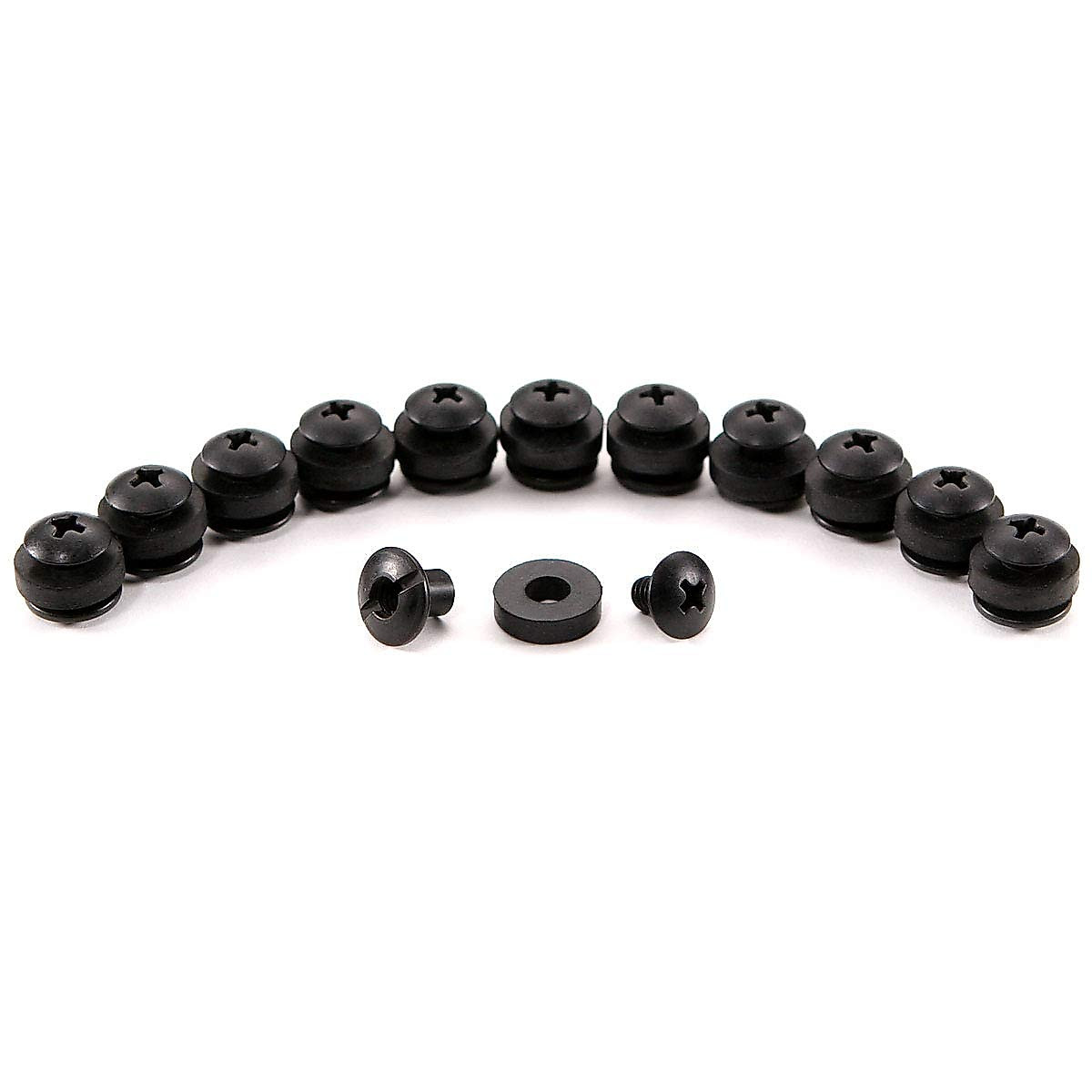 HolsterSmith Holster Attachment Mounting Assembly – (12 Pack) - (1/4 Chicago Slotted Binding Post + 1/4 Truss Head Screw + 1/8 EPDM Washer) - for DIY KYDEX Holster Belt Clips & More