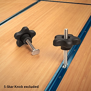 POWERTEC 1/4"-20 T Track Bolts 20 Pack for T Track, 2-1/2 Inch Long T Slot Bolts for Universal T Track, T Track Accessories for Woodworking Jigs and Fixtures (QTB1005)