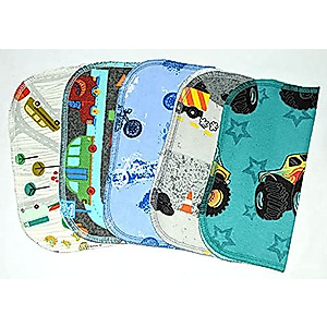 1 Ply Printed Flannel Little Wipes 8x8 Inches Set of 5 Zoom Zoom