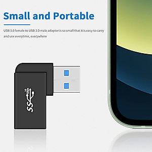 Poyiccot USB 3.0 Adapter 90 Degree, USB 3.0 Extension Adapter 5Gbps, 3Pack Right Angle USB Extender Type A Male to Female Extension Adapter for Hard Drive, Laptop