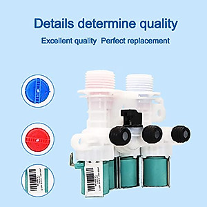 W11165546, W10599423, W11096267 Water Inlet Valve Replacement for Whirlpool, Maytag, Kenmore Washing Machine, Replaces 33090105, W10758828, W10839828, W11096267, AP6284346, W11165546VP