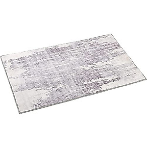 Door Mat, Front Indoor Door Mat Faux Wool Non-Slip Entryway Rug Absorbent Abstract Throw Rug for Indoor Entrance Hallway Laundry Room, High Traffic Areas, 32X48 Inches, Gray Washable