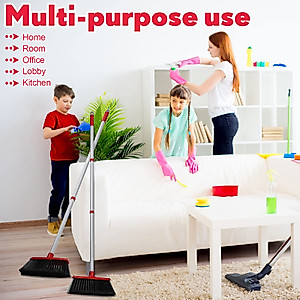 Zopeal Brooms Bulk Angle Broom Heavy Duty Outdoor Indoor Broom with 51 Inch Broomstick Commercial Broom Stiff Bristles Broom for Easy Sweeping for Home Room Kitchen Office Lobby Floor(6 Pack)