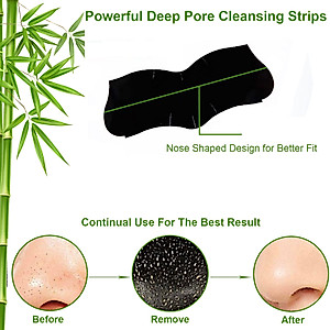 Yecuce Charcoal Blackhead Removal Pore Strips, 80 Count, Unisex, for All Skin Types