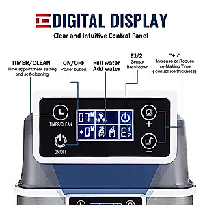 EUHOMY Ice Maker Machine Countertop, 2 Ways to Add Water,45Lbs/Day 24 Pcs Ready in 13 Mins, Self-Cleaning Portable Compact Ice Cube Maker with Ice Scoop & Basket, Perfect for Home/Kitchen/Office/Bar
