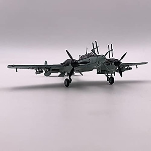 shamjina Night Version BF-110 Aircraft Model Simulation Ornament Alloy 1/100 Scale BF-110 Fighter Model Toy for Home Household Shelf Ornaments Gift