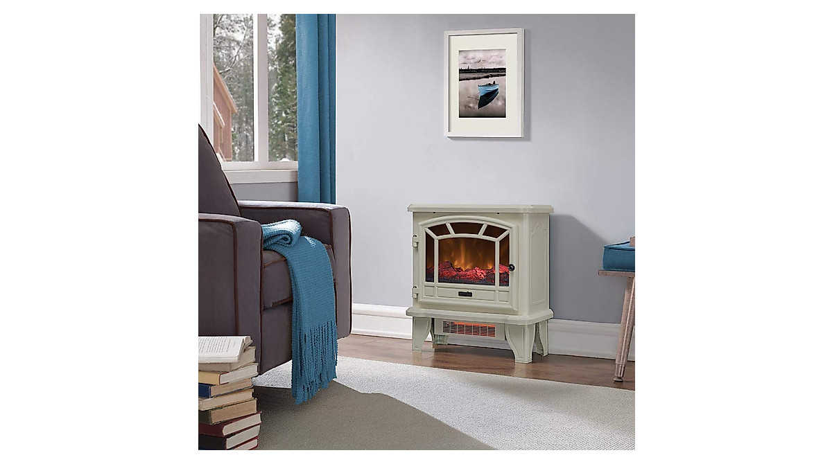 Duraflame Cream Electric Fireplace with Flickering Flames