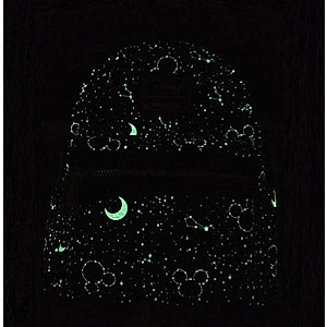 Loungefly Disney Mickey Constellation All Over Print Glow in the Dark Double Strap Shoulder Bag Purse