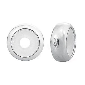 Adabele 4pcs Real 925 Sterling Silver Hypoallergenic Rubber Charm Holder Spacer Bead Stopper Compatible with Pandora All Other Charm Bracelet Necklace EC27-A3