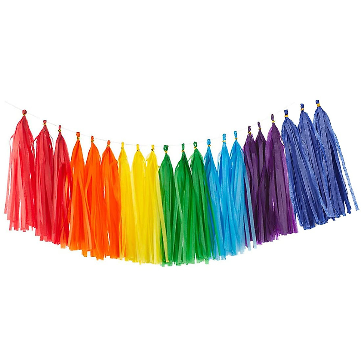 35Pcs Rainbow Tassel Garland Tissue Paper Tassel Banner Decoration for Wedding, Baby Shower,Birthday, Group Activities and Games