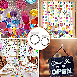 OOTSR 2cm Adhesive Ceiling Hook Small Disc Hanging Hook with 2.5cm Binding Rings, Sticky Disc Powerful Poster Holder Ceiling Suspension and Wall Hooks Strong Tape Ceiling Flagpole Set