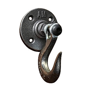 3 Pack MOOD.SC Towel and Robe Hook Set by Pipe Decor, Heavy Duty DIY Style, Rustic and Chic Industrial Iron Pipe Electroplated Galvanized Silver Finish (3, Heavy Single Hook)