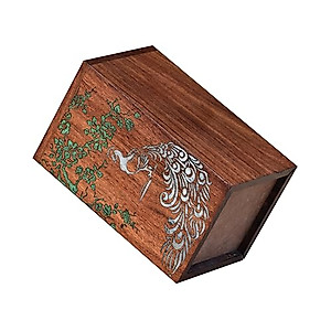 Peacock tree of life Resin Urn Wooden Urn Box Lichtenberg Figure Cremation Urn for Human Ashes Adult Large Funeral urn Ashes Urn for Ashes pet urn fractal burning urn Memorial Urn (LARGE up to 250 lb)