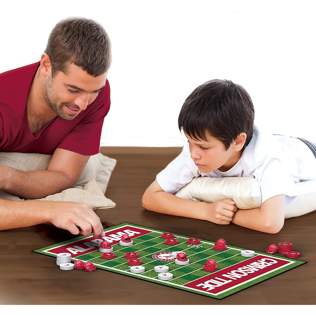 MasterPieces Family Game - NCAA Alabama Crimson Tide Checkers - Officially Licensed Board Game for Kids & Adults 13" x 21"