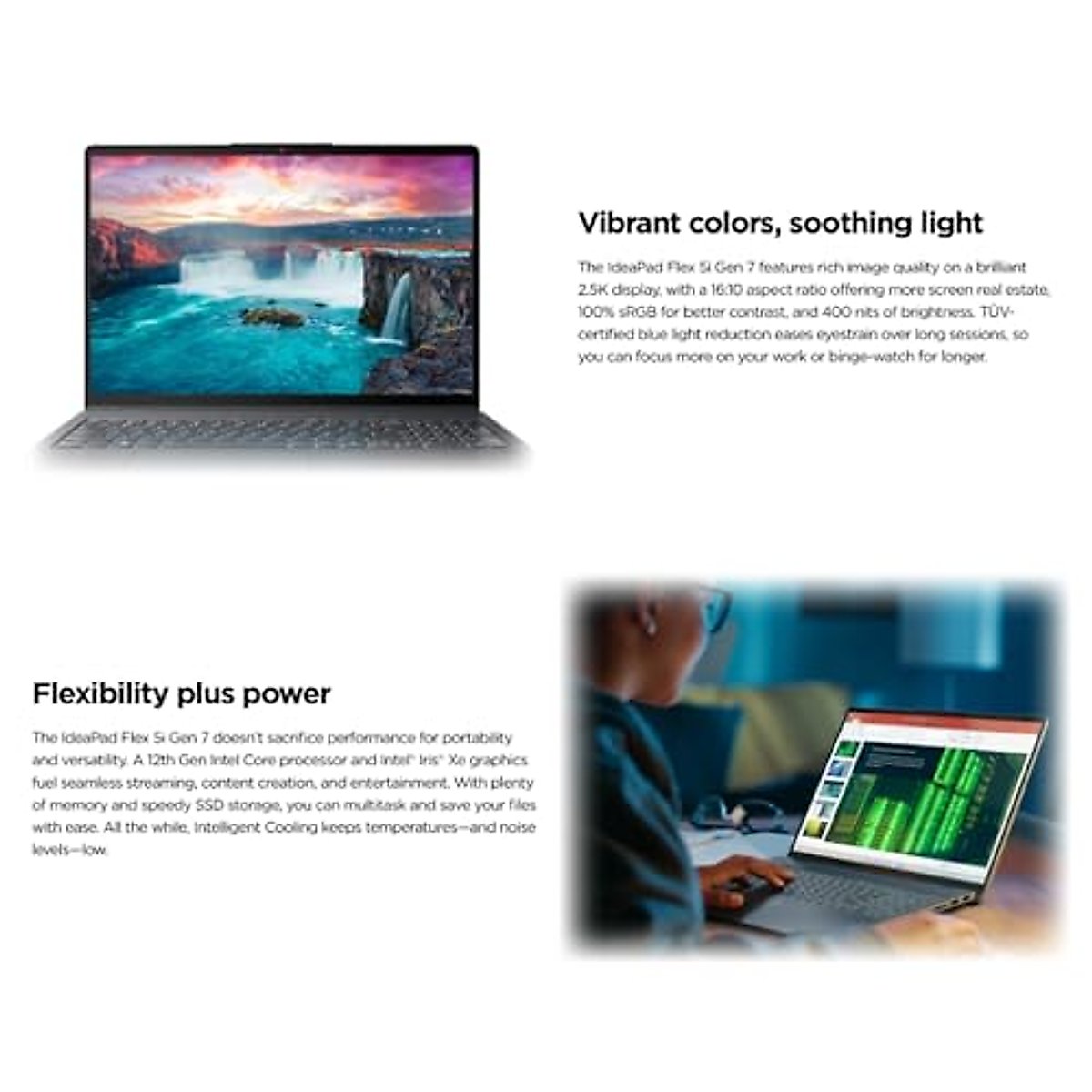 Lenovo 2023 Newest IdeaPad Flex 5 2-in-1 Laptop, 16" 2.5K Touchscreen, Intel Core i7-1255U (10 cores), 16GB RAM, 512GB SSD SSD, Intel Iris Xe Graphics, Wi-Fi 6, Backlit Keyboard, Windows 11 Home