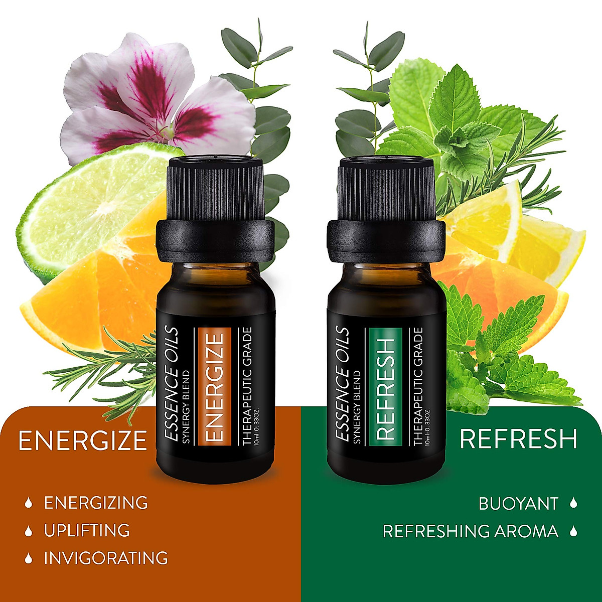 Pure Daily Care Aromatherapy Top 10 Essential Oil Synergy Blend Set – Therapeutic Grade Synergy Oil Blends – Uplift Mind, Body and Spirit – 10 x 10 Ml Blends – No Fillers & No Additives