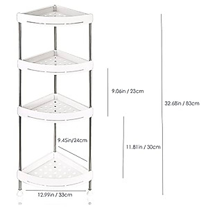 IYAR HOME 4 Tier Shower Caddy Organizer Shelf Corner Standing 12.99 x 9.45 x 32.68 Inches Shower Rack for Inside Shower & Kitchen Storage White