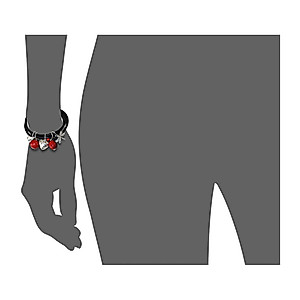 E B Evelyn Brooks Designs Adjustable Leather UNISEX Black Wrap Band Multiple Charm Bracelet w/Meaningful Good Luck Huayruro Red & Black Seed beads - Great gifts for HER & For HIM - Symbol of Pro