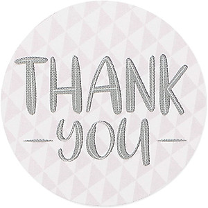 Pink Thank You Sticker Roll, Round Labels (1.5 Inches, 1000 Pack)