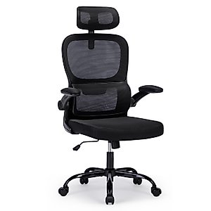SOMEET Office Chair, Ergonomic Mesh Office Chair with Adjustable Headrest and Arms, High Back Ergonomic Desk Chair with Lumbar Support, Comfortable Home Office Desk Chairs with Tilt Lock (Black)