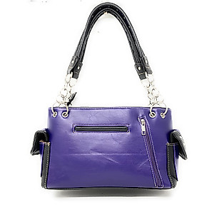 Western Wolf Dream Catcher Embroidery Feather Conceal Carry Women Handbag Purse in 5 colors (Black Wallet)