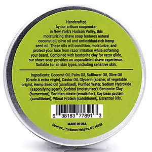 Taconic Shave Barbershop Quality Shaving Soap for Men & Women with Anti-Oxidant Rich Seed Oils – Moisturizing Shaving Soap for All Skin Types (Lime)