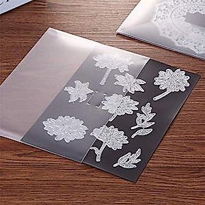 10 Pack Sturdy Clear Plastic Envelope Storage Pockets & 10Pack Rubber Soft Magnet Sheet for Cutting Dies Stencil Crafting Die Cuts Stamps Storage Sets Great for Stamper Crafter Porjects 0.5mm