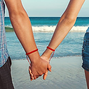 20 Pcs Red Bracelet Protection Good Luck Red Cord Bracelet Red String of Fate Bracelet Adjustable Knot Kabbalah Rope Bracelet Matching Braided Bracelet for Lover Couple Friend Women Men (Simple Style)