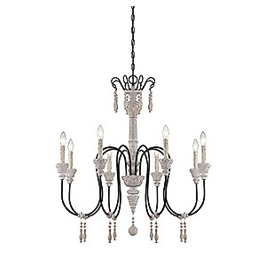 Savoy House 1-291-8-23, Ashland 8-Light Chandelier, White Washed Driftwood