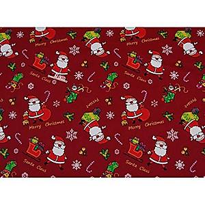 PHEZEN 10 Pieces Christmas Cotton Fabric Bundles, Sewing Square Fabric Scraps Quilting Fabric Squares Assorted Christmas Patterns Cotton Patchwork for DIY Craft Christmas Party Supplies, 25 x 25 cm