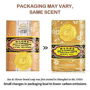 Bee & Flower Soap Bar Sandalwood Soap Moisturizing Bath Bar Soap Nourishes Your Skin 4.4 oz(Pack of 4)